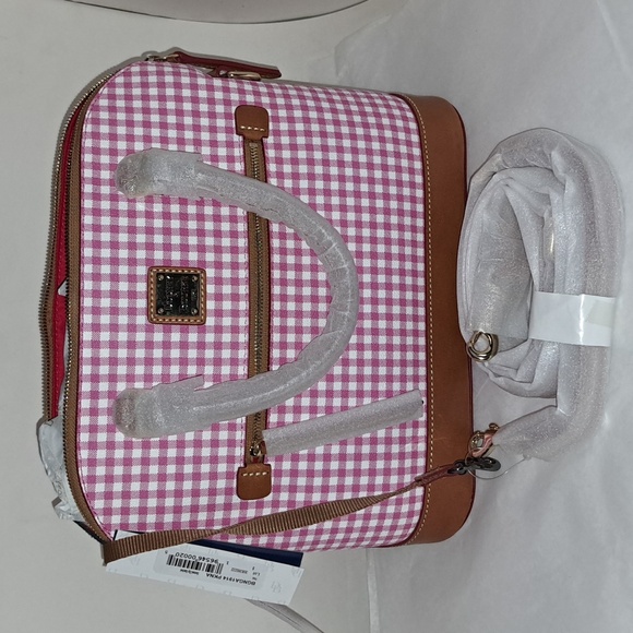 Dooney & Bourke | Bags | Dooney Bourke Pink Gingham Zip Zip Handbag New ...